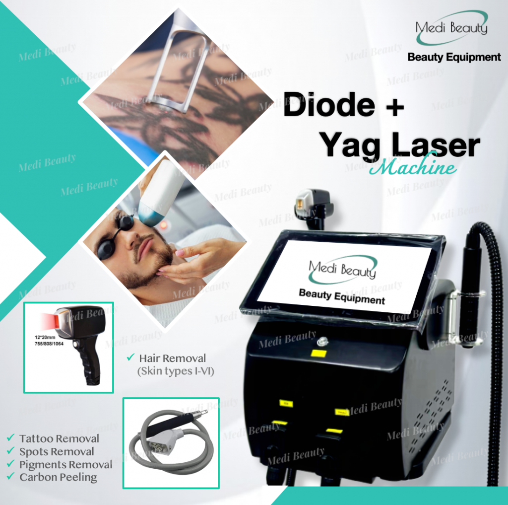 Nd Yag Diode laser 2 in 1 hair removal